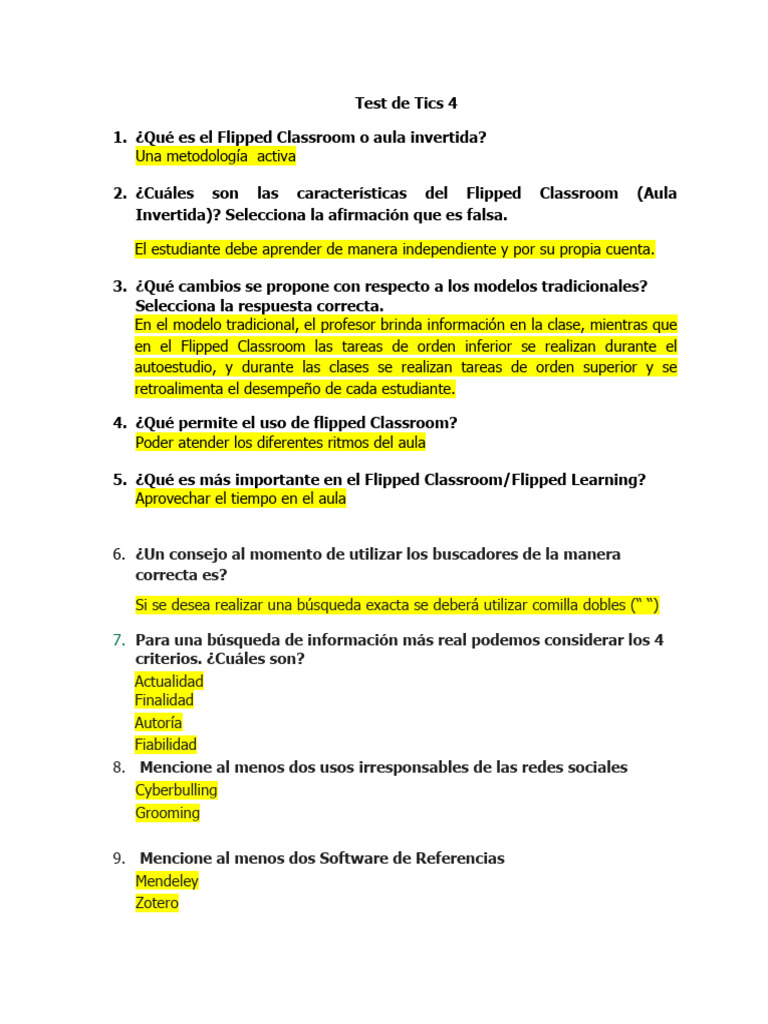 Test de Tics 4.. | PDF