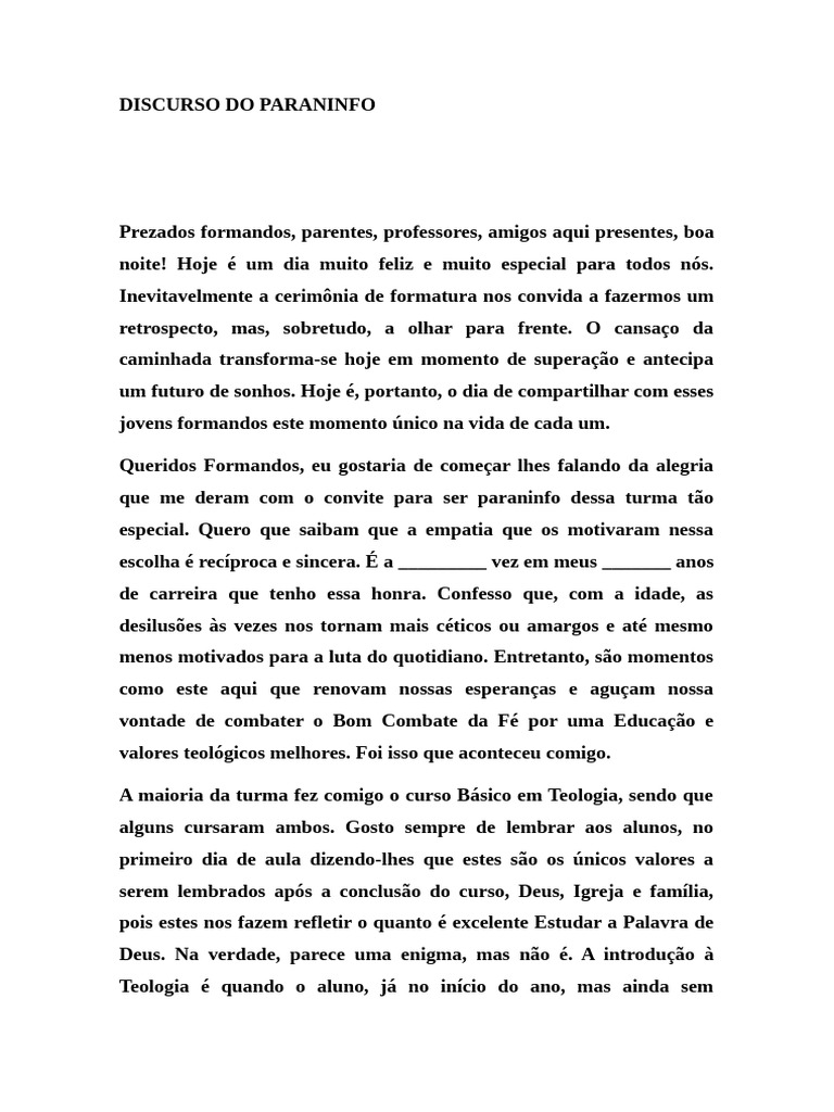 Discurso Do Paraninfo | PDF