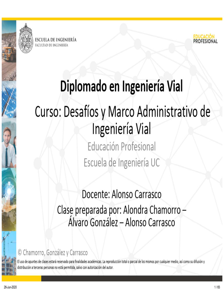 Curso 1 Modulo 1.2 Desafíos y Marco Administrativo Infraestructura Vial | PDF | La carretera ...