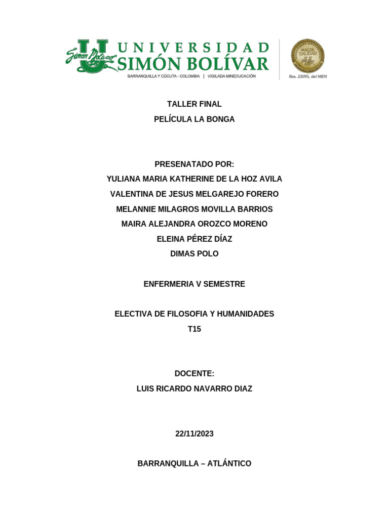 Taller Final La Bonga | PDF