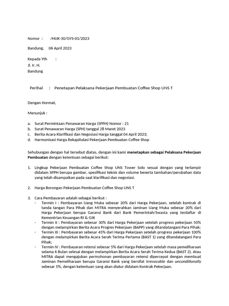 Surat Penetapan XX | PDF