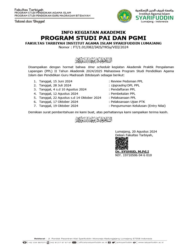 TIME SCHEDULE - PPL - 2024 - Update | PDF