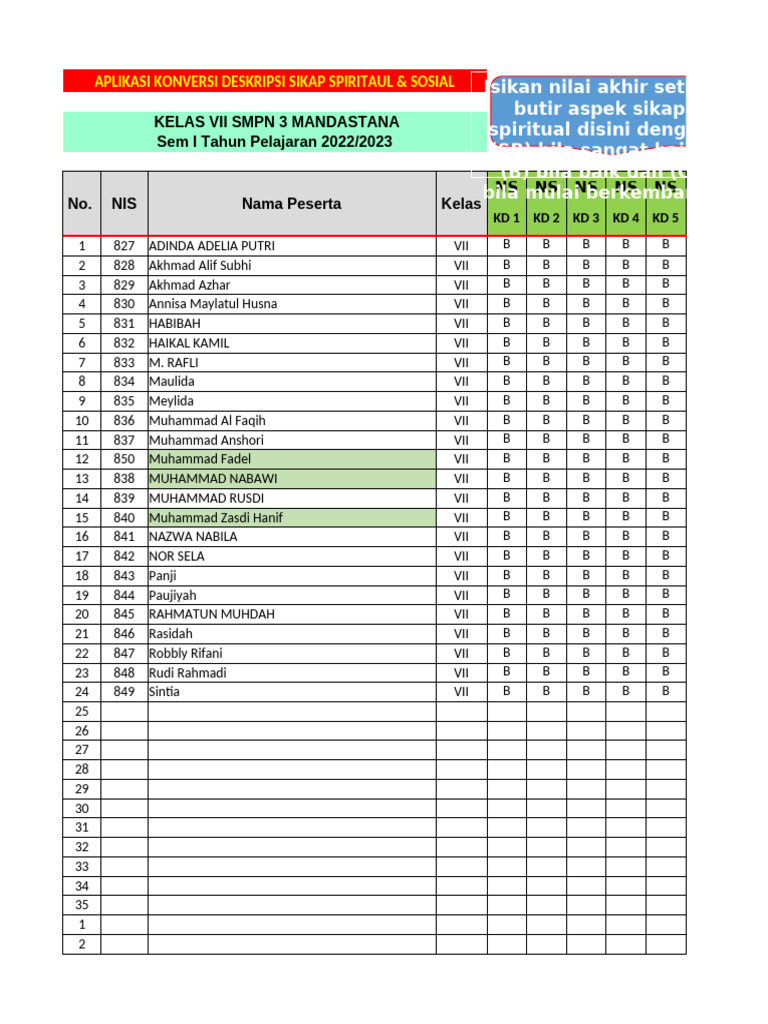 Nilai Raport Kls 8 Pjok Semester Genap 2023-2024 | PDF