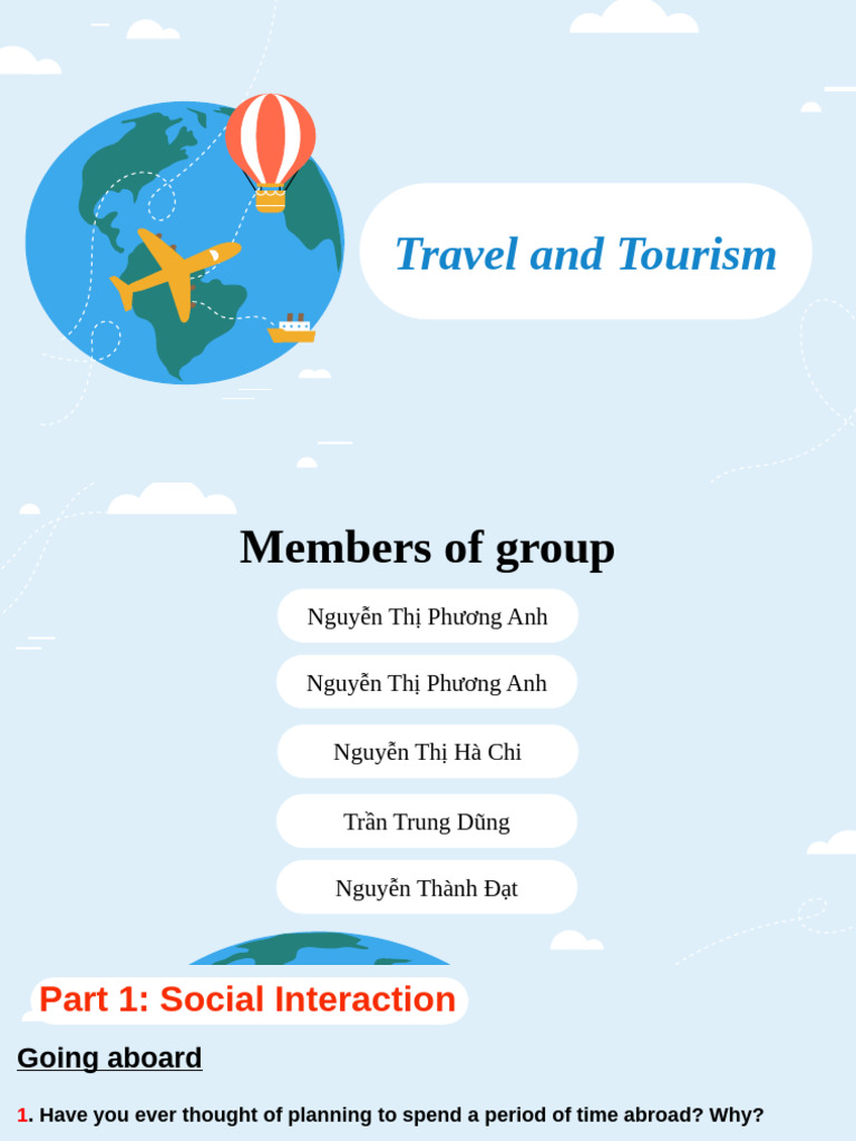 SPEAKING TEST 4 Travel and Tourism Autosaved | PDF