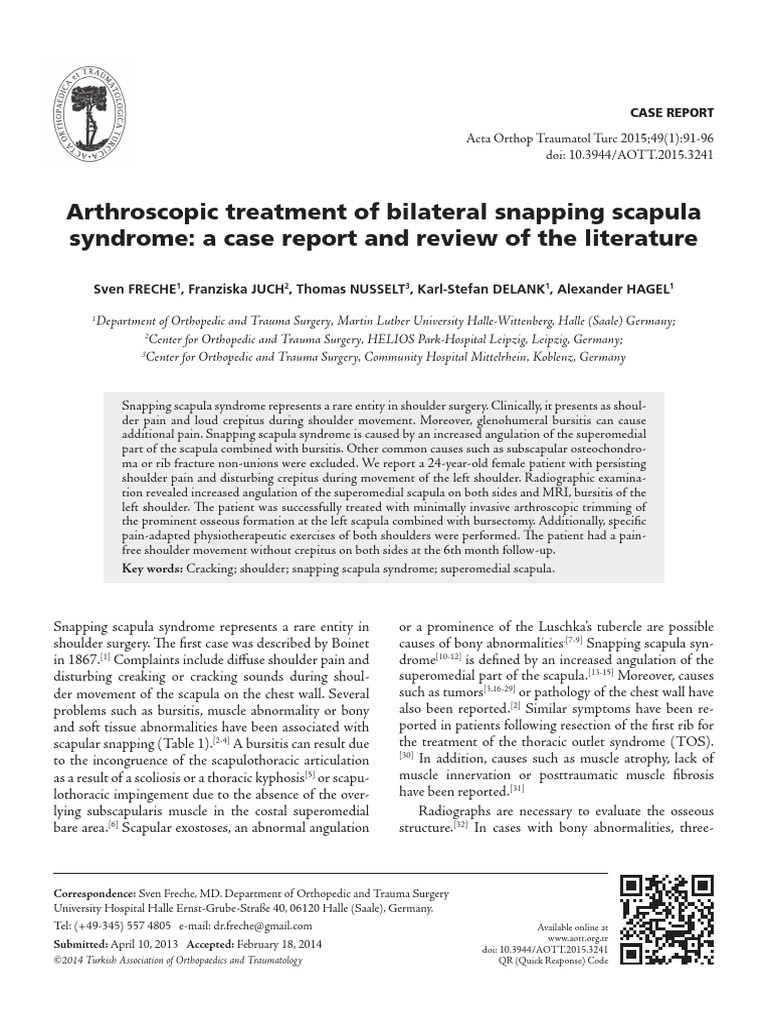 arthroscopic treatment of bilateral snapping scapula | PDF