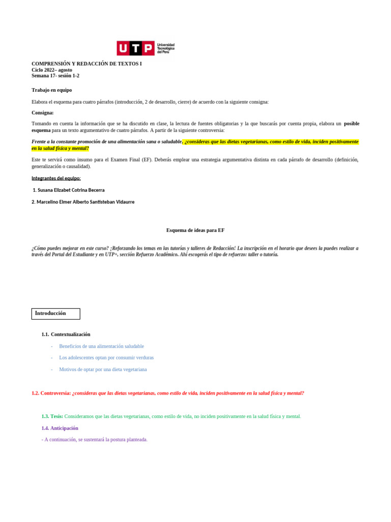 S17.s1-s2 Esquema para Examen Final Sem 17s2 | PDF