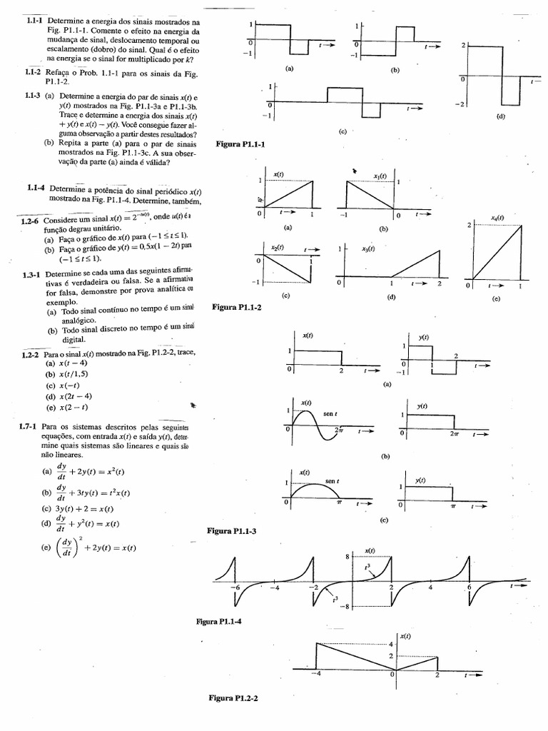 Lista de Exercicios Capitulo 1 Lathi | PDF