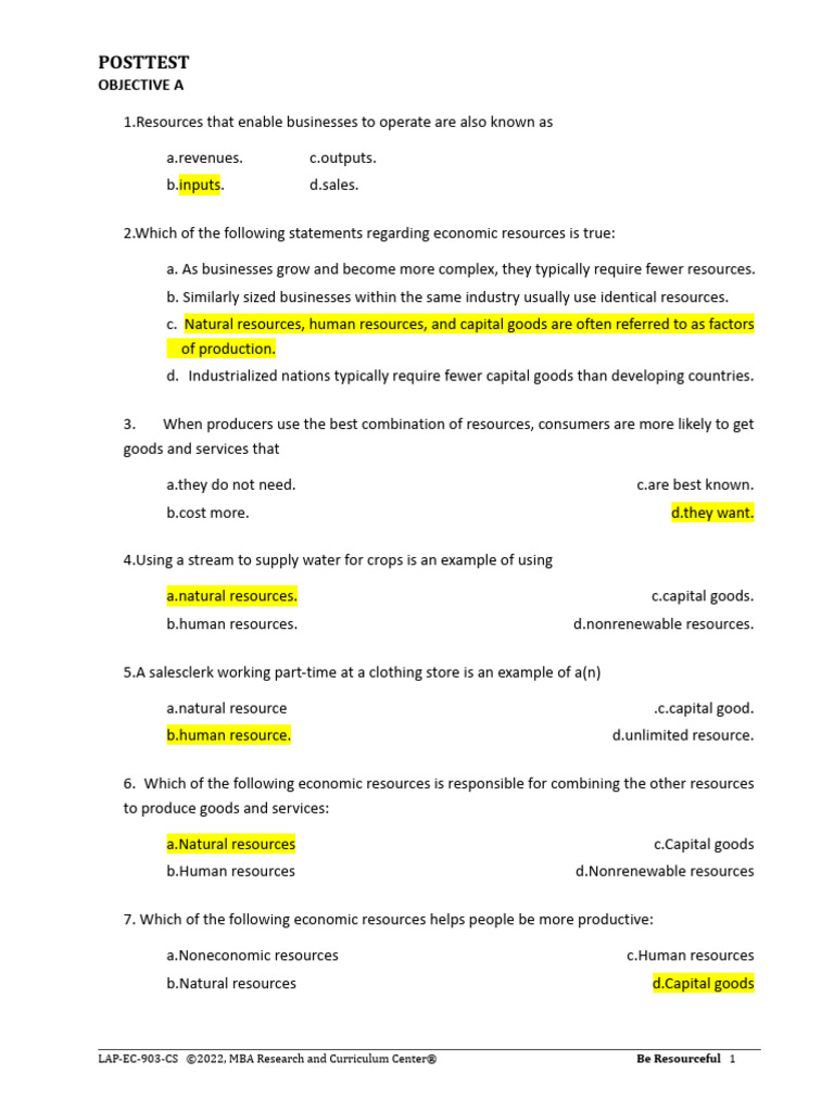 EC903 Posttest | PDF