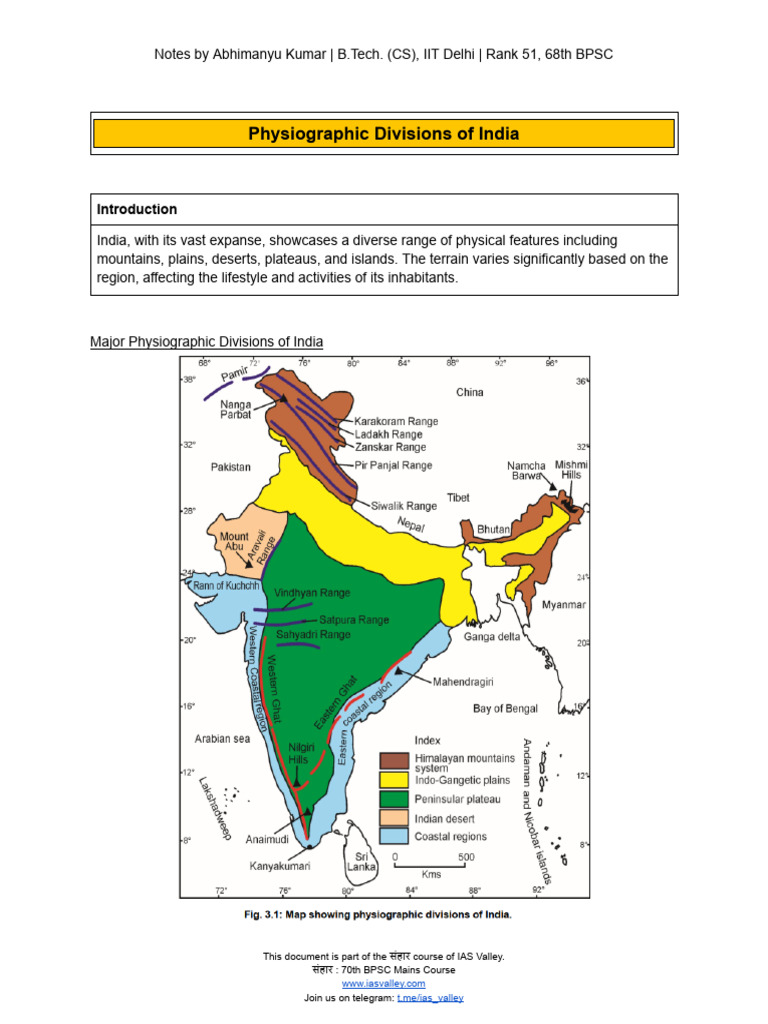 Lec 1 - Physiography of India | PDF
