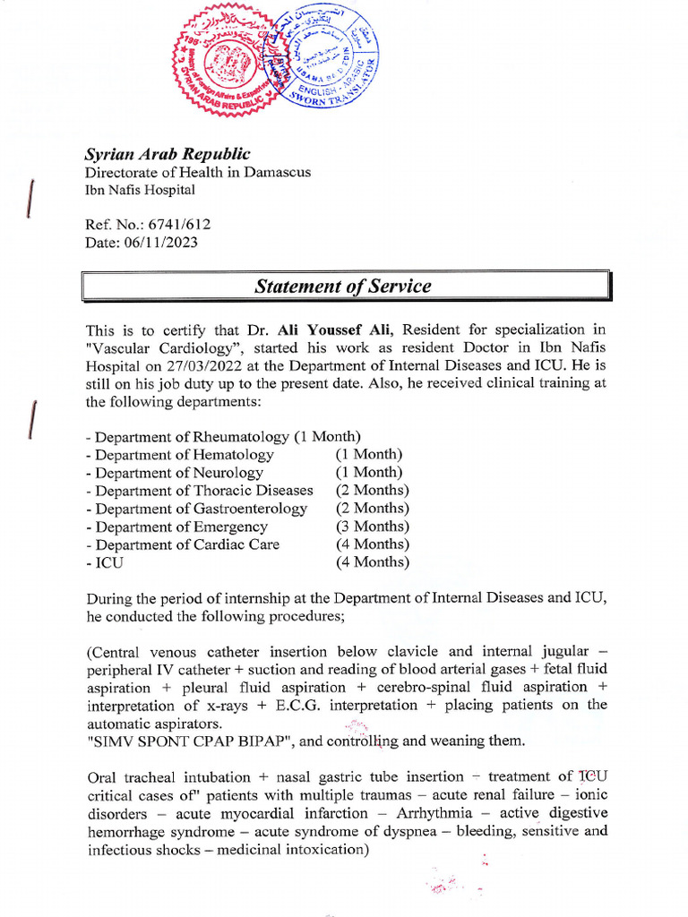 Service Statement | PDF