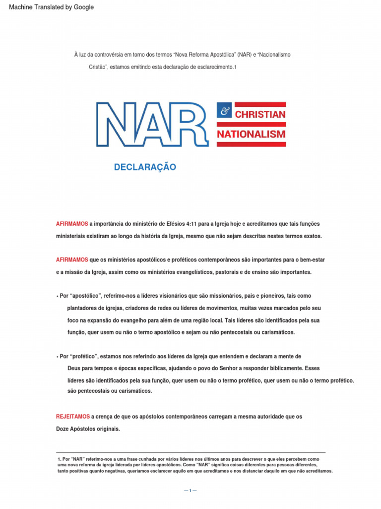 Declaracao NAR | PDF