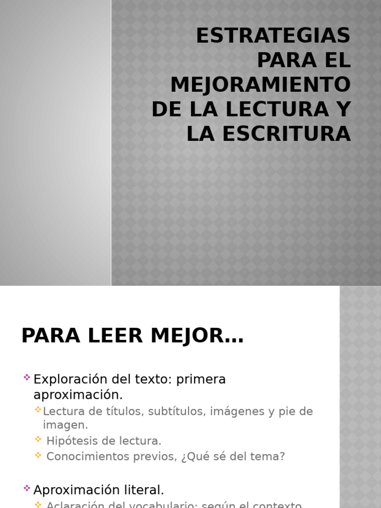 Estrategias Lectura y Escritura OCTAVO | PDF