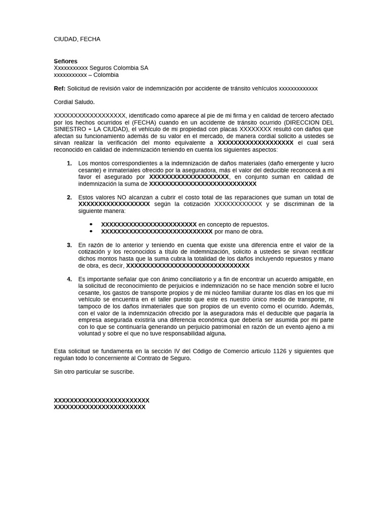 Solicitud Cobro Poliza Accidente de Transito | PDF