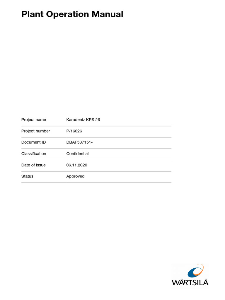 Karadeniz KPS 26 - Plant Operation Manual 1 WP Manual (PDF) en | PDF