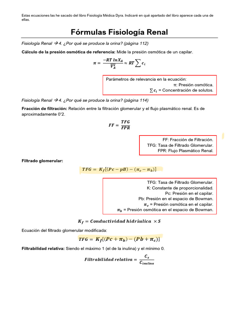 Fórmulas Renal. | PDF
