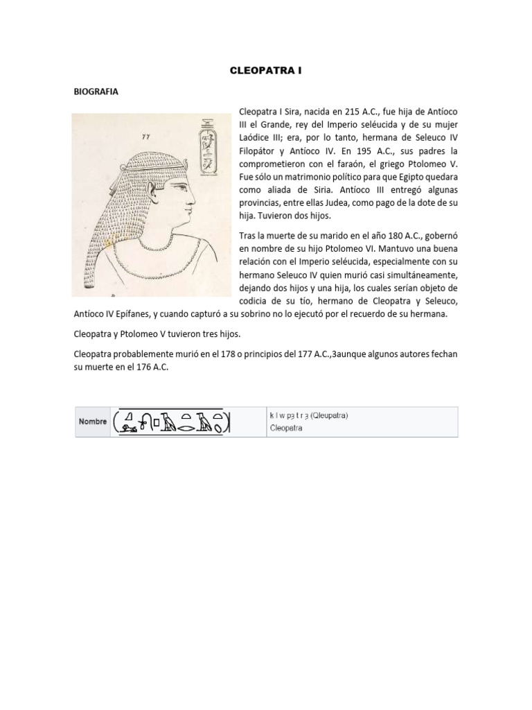 Cleopatra I | PDF