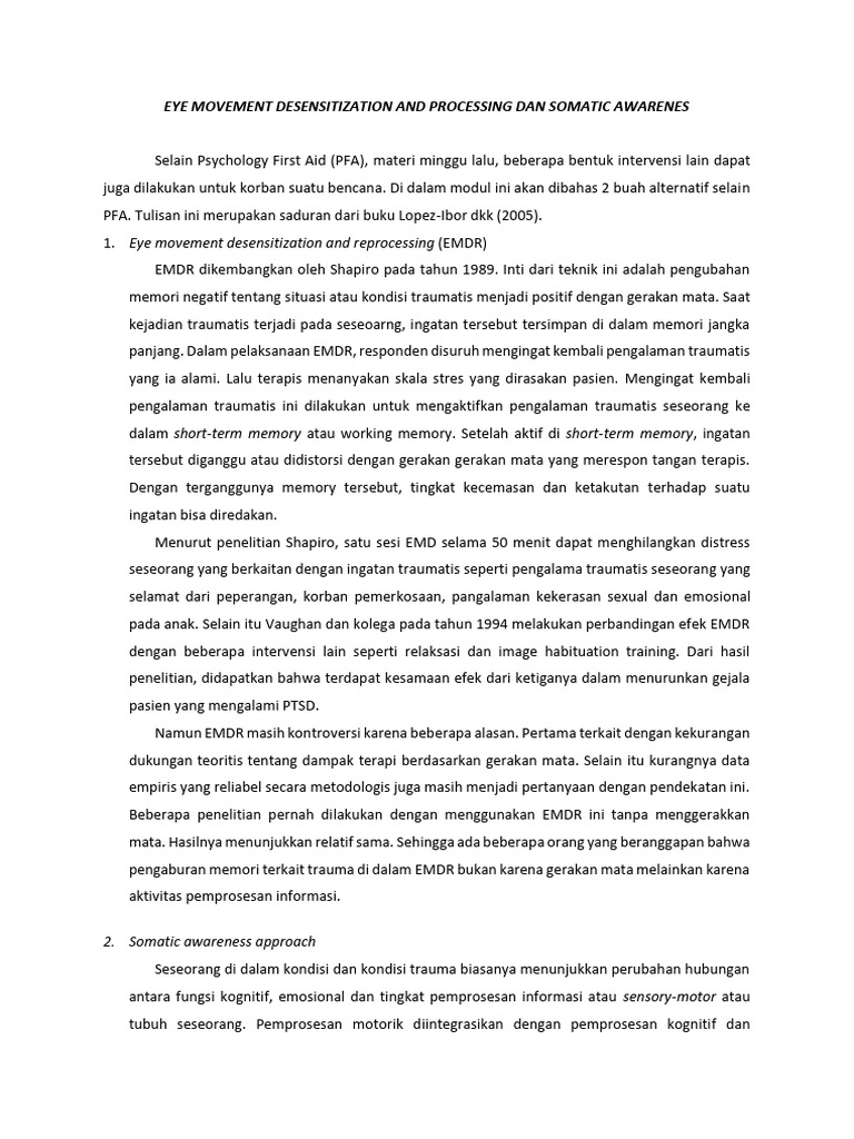 5 EMDR Dan Awareness Somatic Approach | PDF 5 EMDR Dan Awareness Somatic Approach | PDF