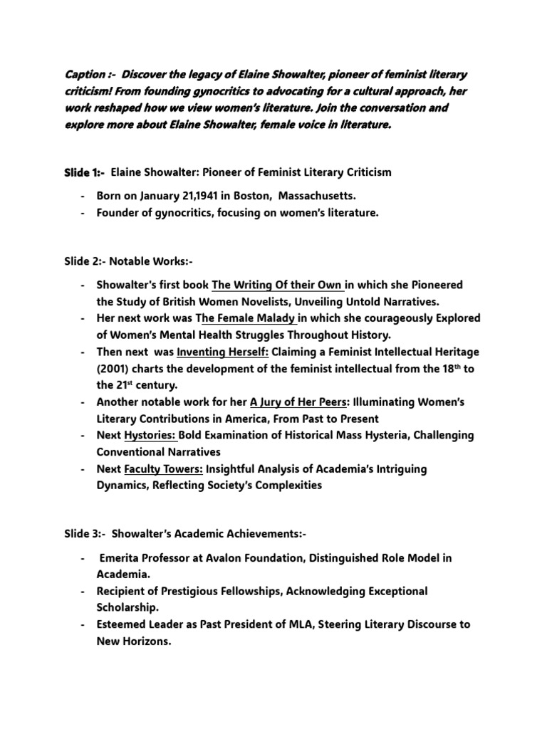 Elaine Showalter | PDF