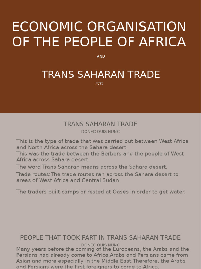 Trans Saharan & Economic Organisations Pre | PDF
