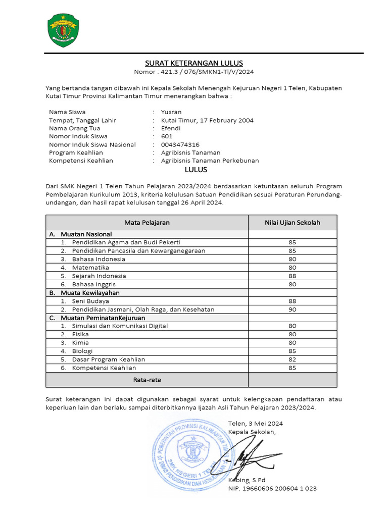 SKL Yusran 2024 | PDF