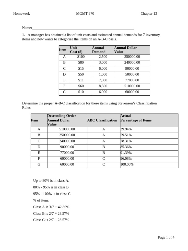 CHPT 13 Homework | PDF