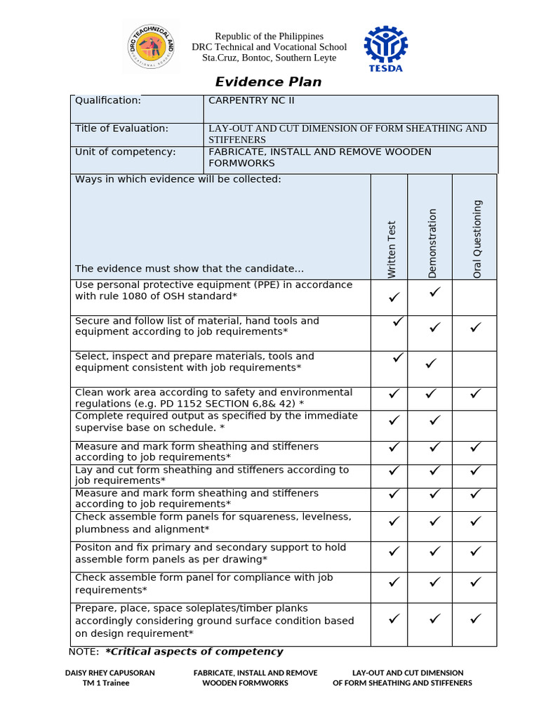 4.evidence Plan | PDF