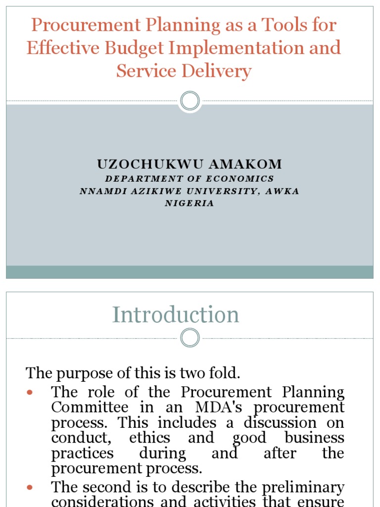 Procurement Planning for Budget Success | PDF | Procurement | Business