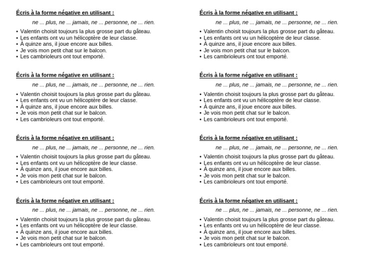 GFE02bis Forme Affirmative Négative | PDF