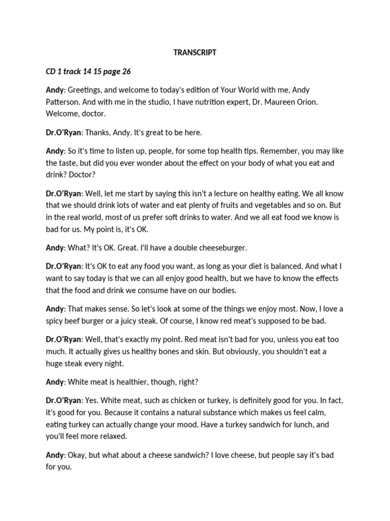 Transcript - Listening Extra - W6 | PDF