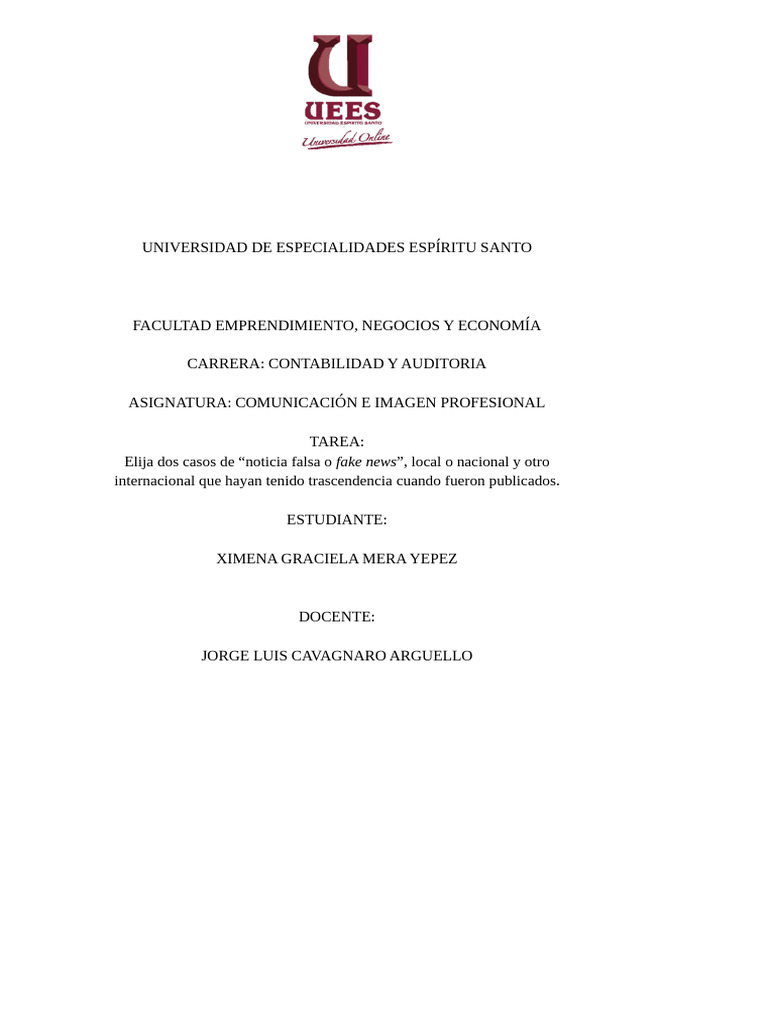 Ximena Mera Primer Deber Comunicacion | PDF