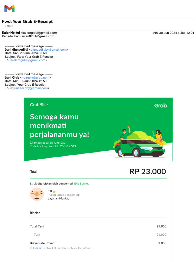 Gmail - FWD - Your Grab E-Receipt (1) .pdf-1 | PDF
