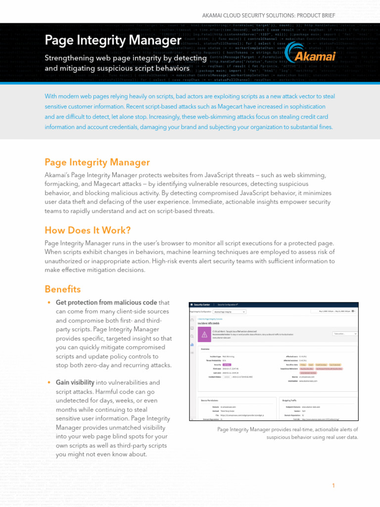 Page Integrity Manager Product Brief | PDF