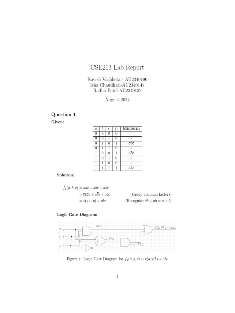 CSE213 Lab Report | PDF