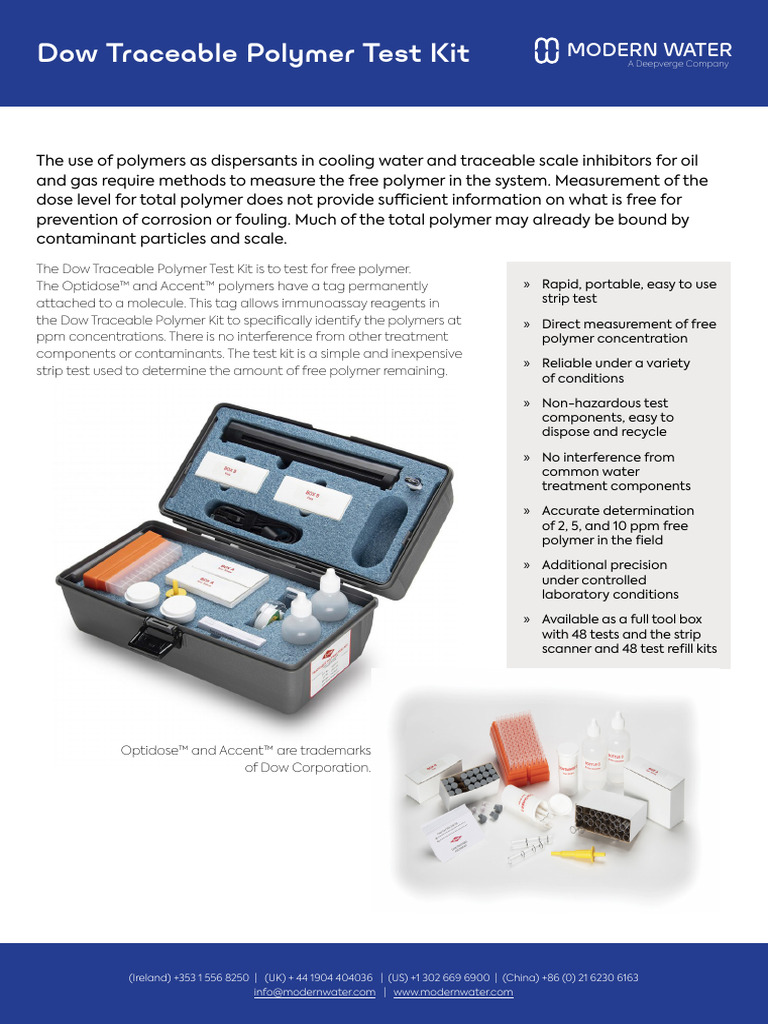 MW-Dow-Traceable-Polymer-Test-Kit-Factsheet-WEB-1 | PDF