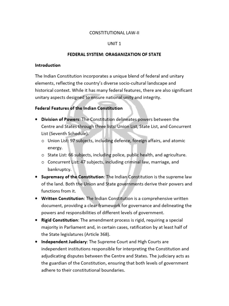 Constitutional Law 2 Unit 1 | PDF