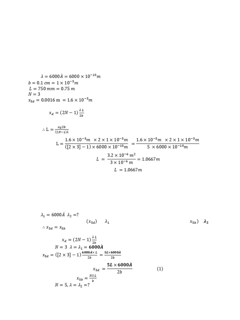 PHY 2304 Examples and Solutions 3 | PDF | Wavelength | Teaching Methods & Materials