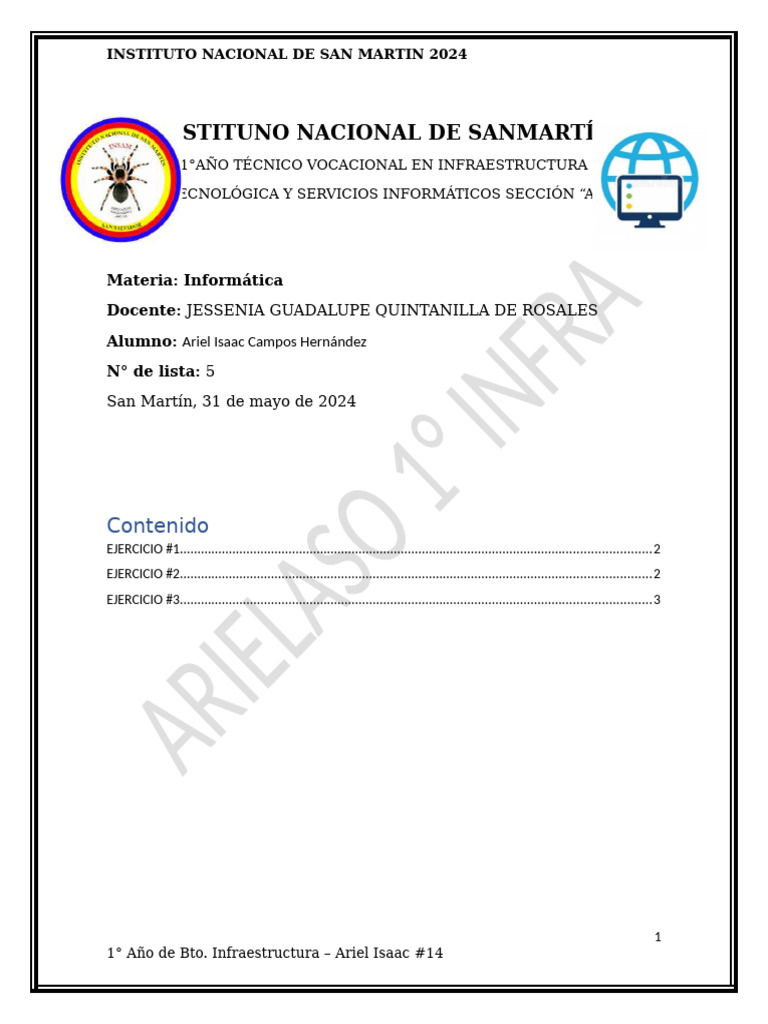 Tarea 5. 1° Inf #5 | PDF