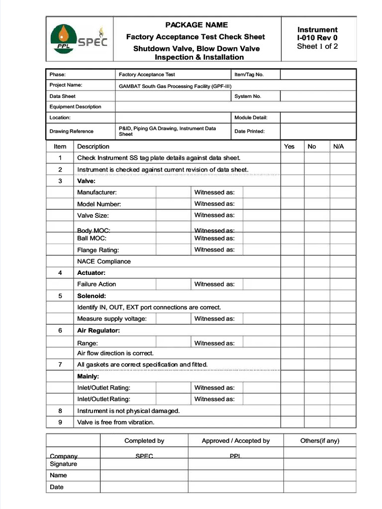 SDV BDV Esdv Checklist - Compress | PDF