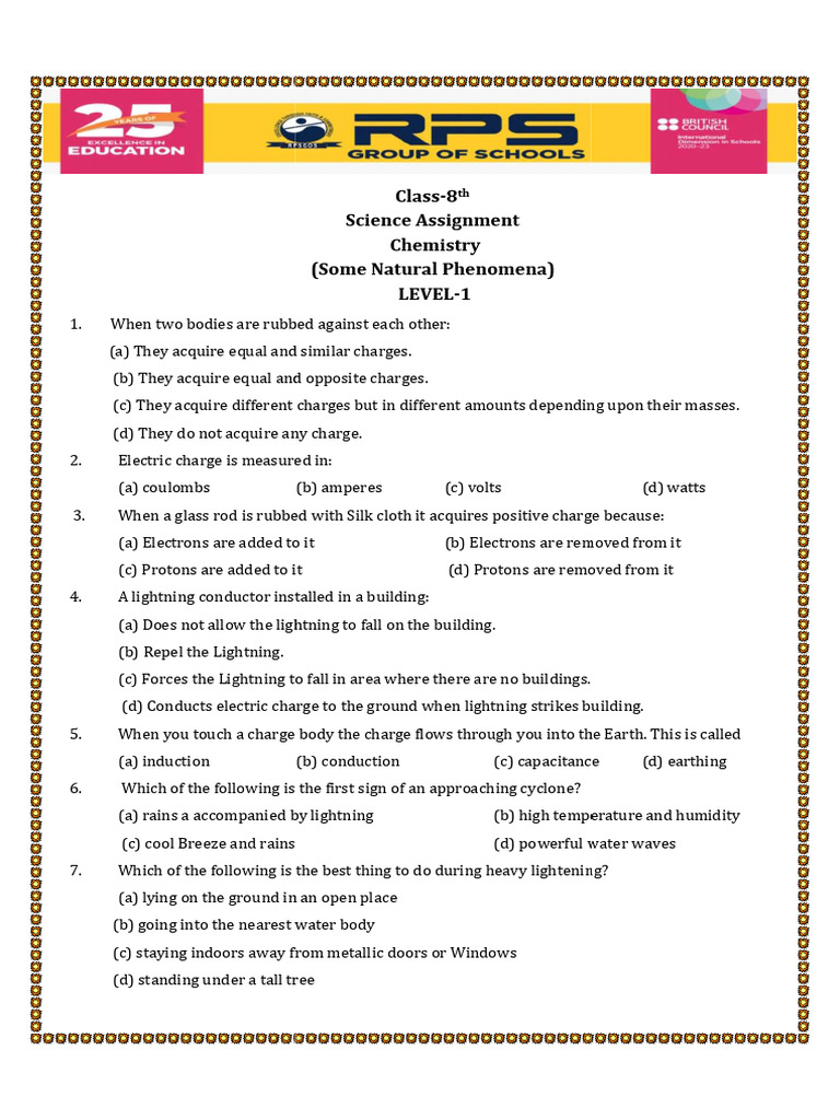 8th Class Science Assignment Minor Test-7 | PDF