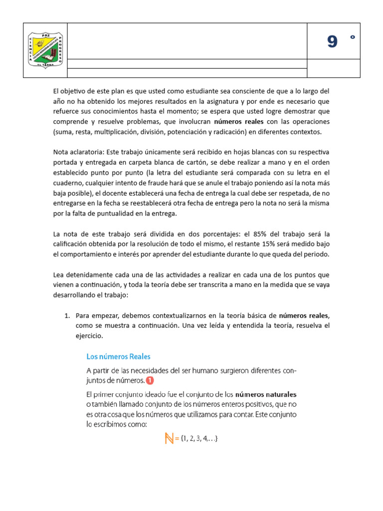 Plan de Mejoramiento 9no | PDF
