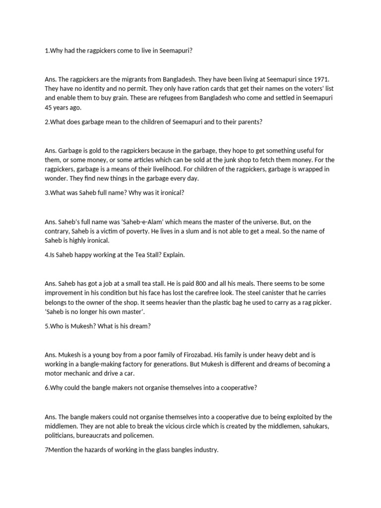 Xii Eng Lost Spring NFR | PDF