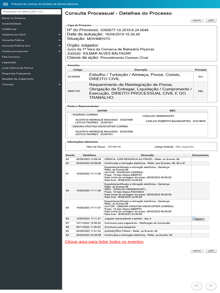 Eproc - Consulta Processual - Detalhes Do Processo | PDF