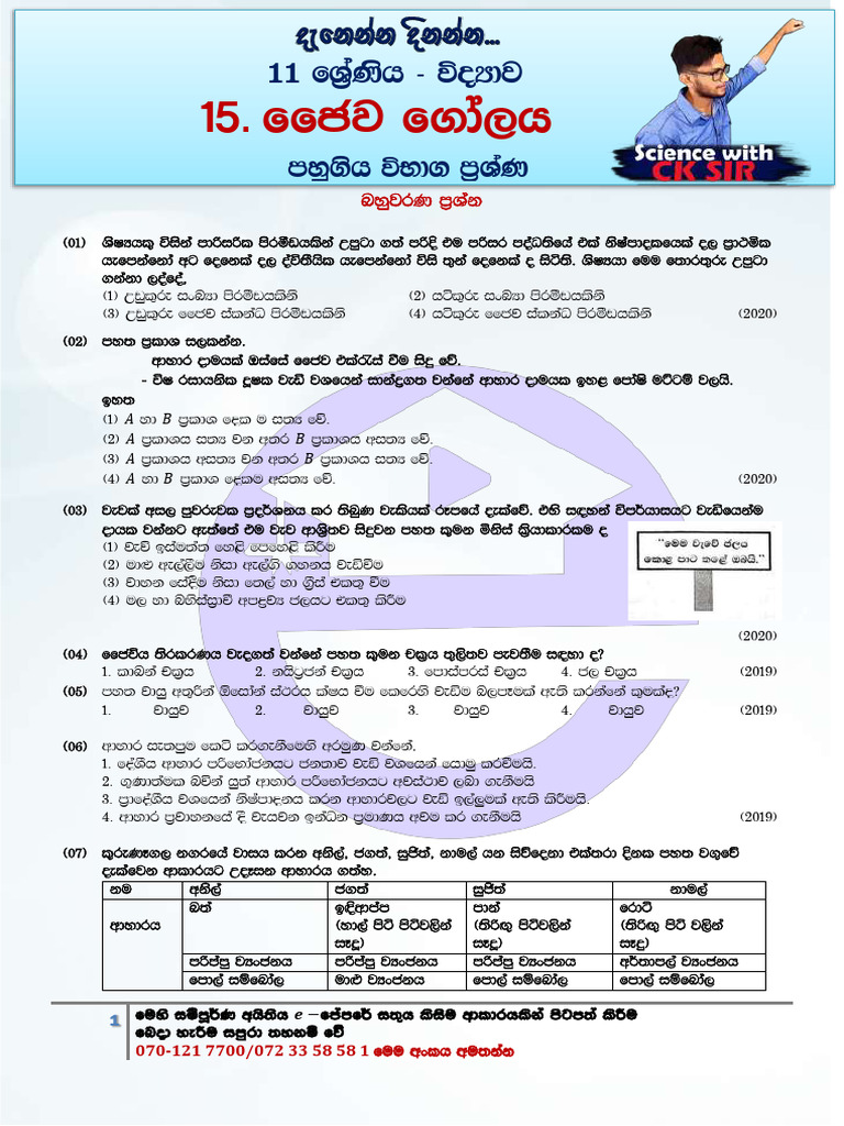 G 11 Jaywa Golaya Past Papers | PDF