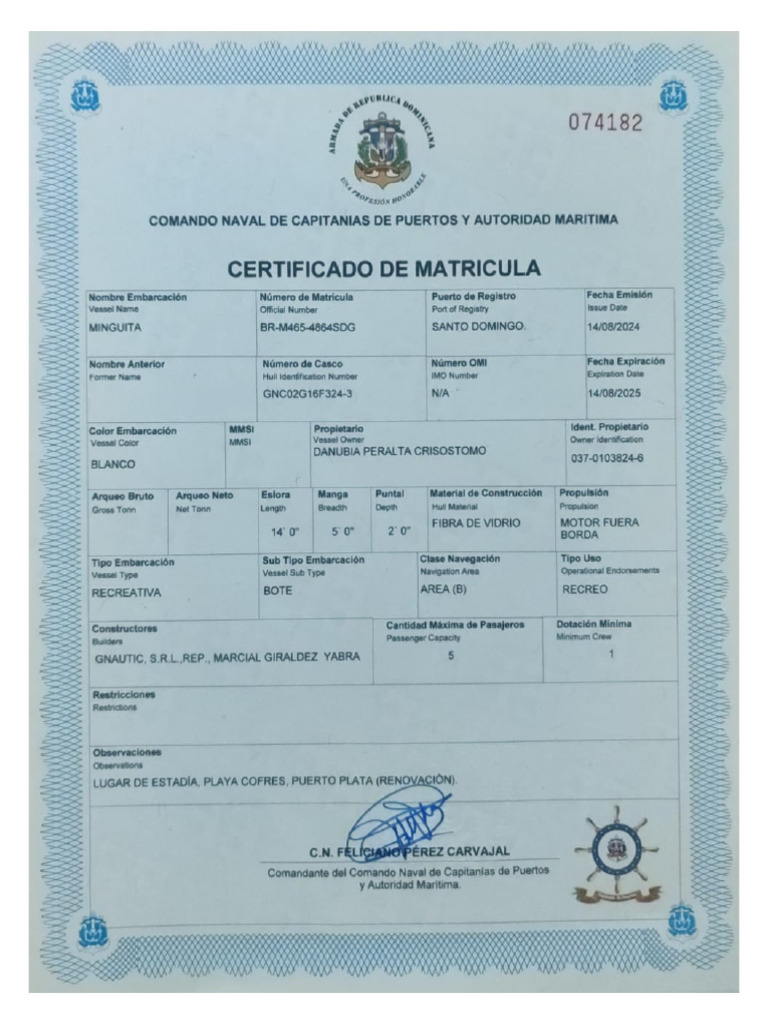 Certificado de Matricula | PDF