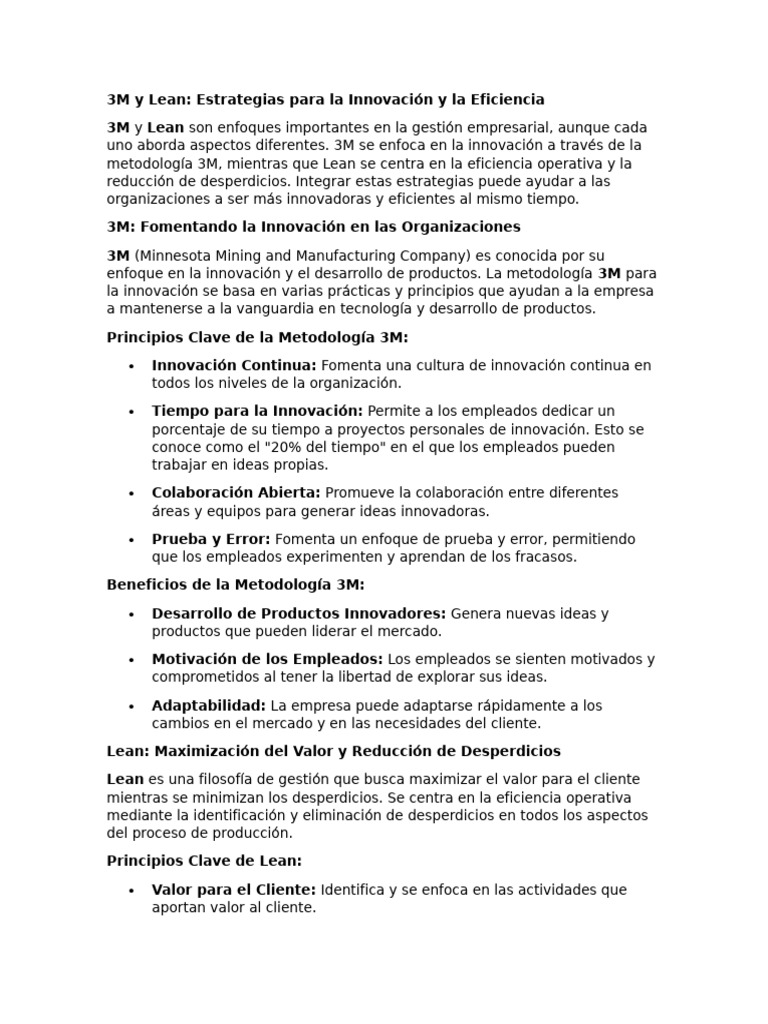 3M y Lean | PDF