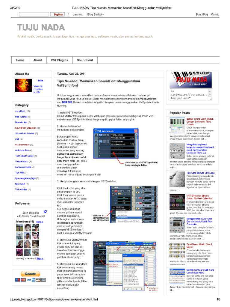 TUJU NADA - Tips Nuendo - ... Enggunakan VstSynthfont | PDF