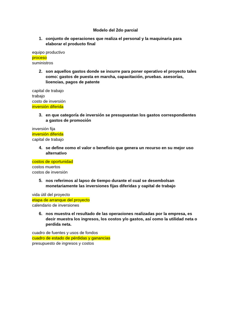 Modelo Del 2do Parcial Prep y Evua | PDF