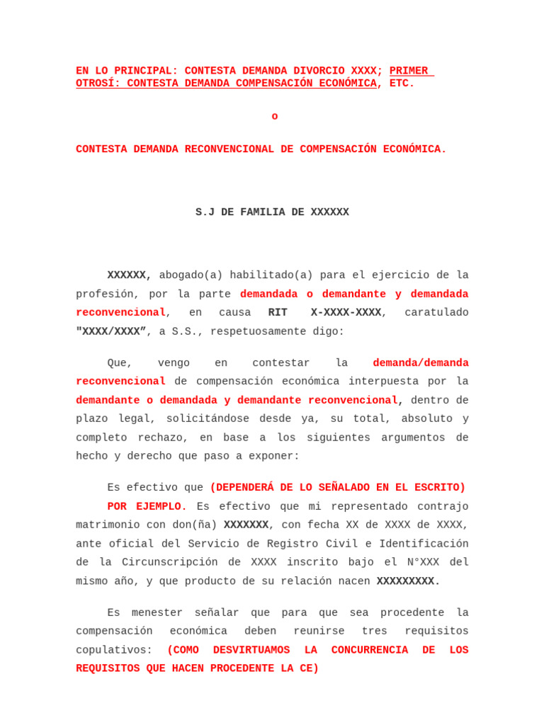 Modelo Contestación Ce | PDF