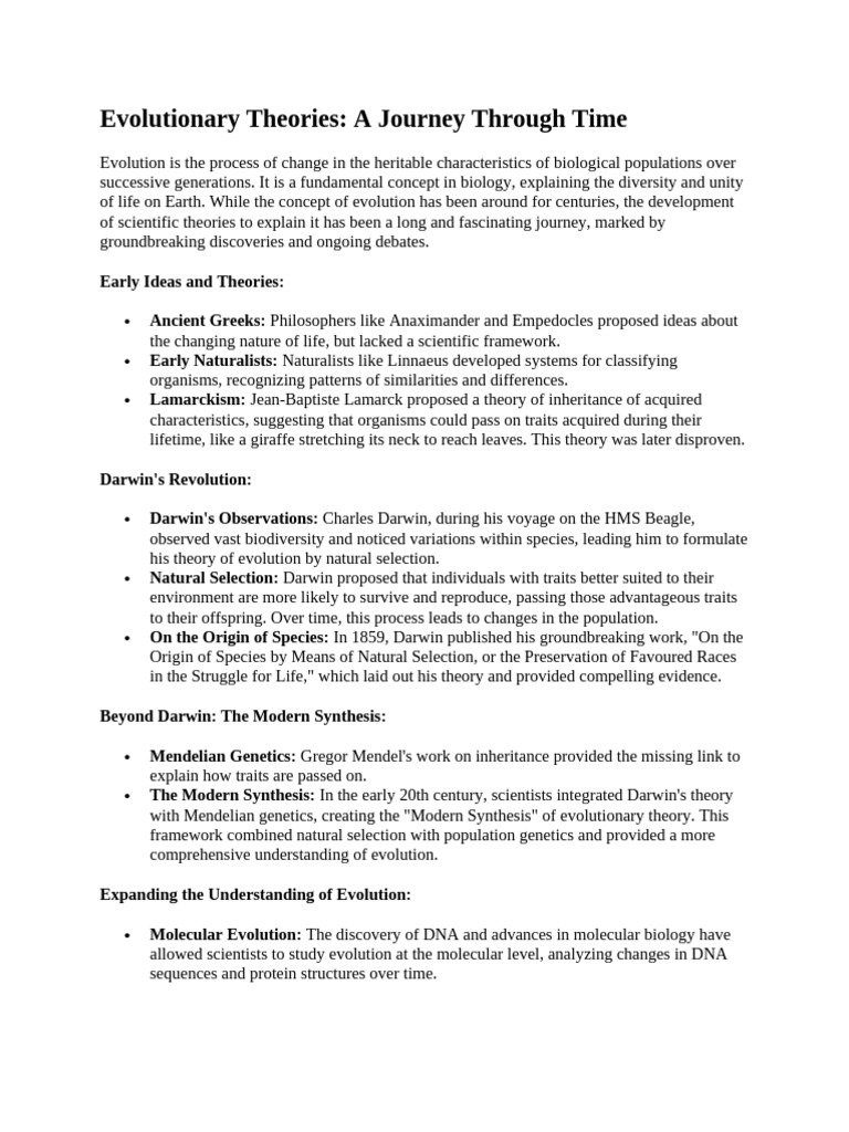 Evolutionary Theories Notes | PDF | Evolution | Social Science