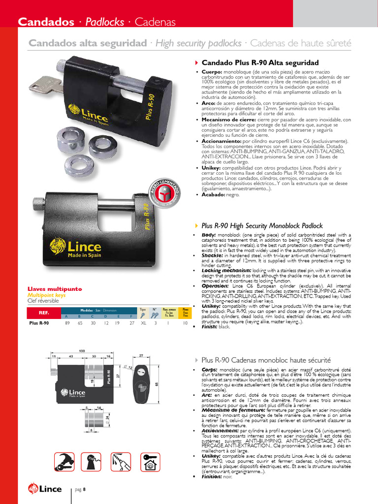 Candado Lince R-80 | PDF